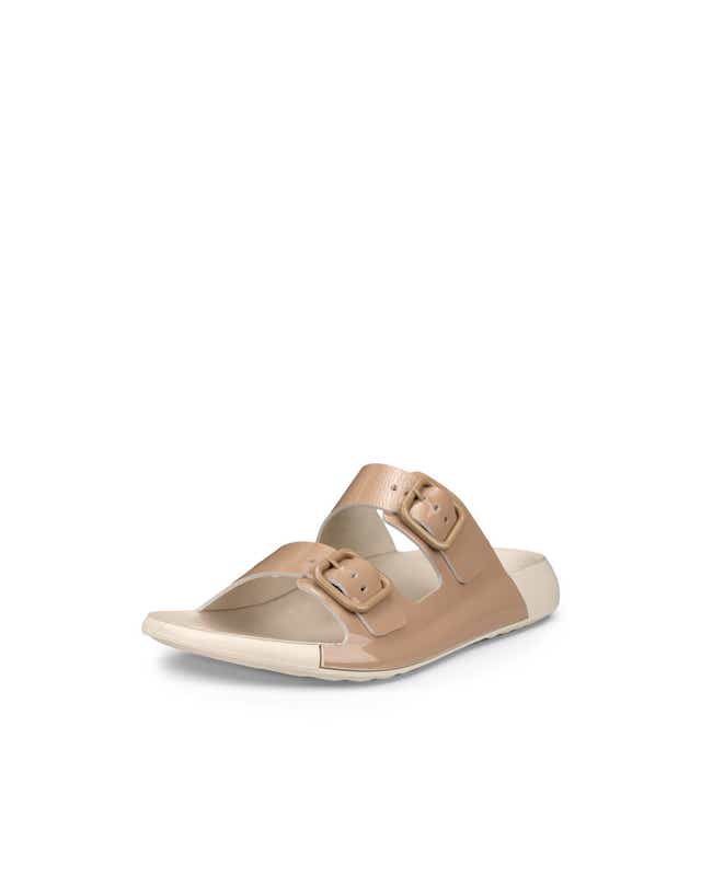 Women's ECCO® Cozmo Leather Two Strap Sandal | Beige