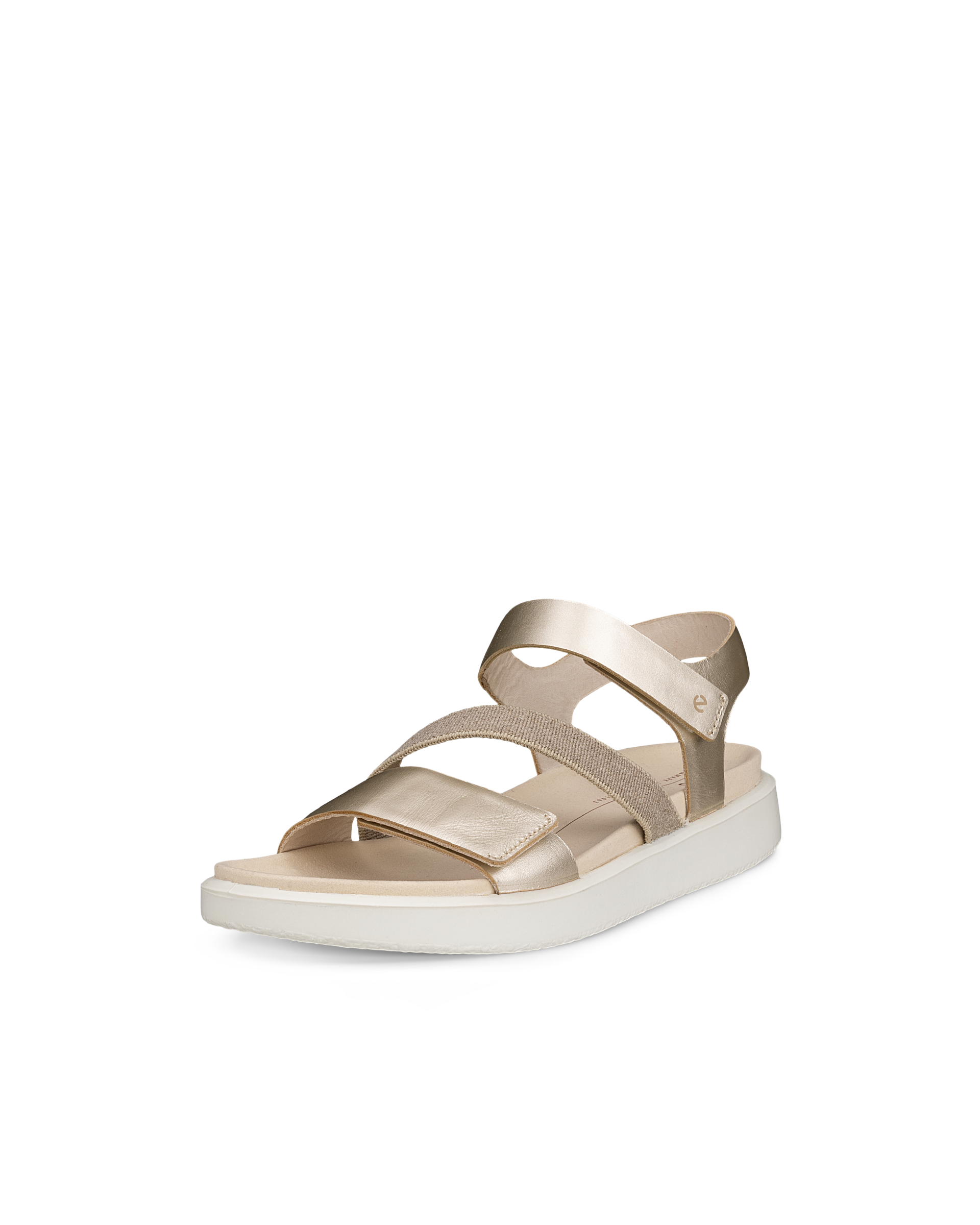 Women's ECCO® Flowt Leather Flat Sandal | Metallics