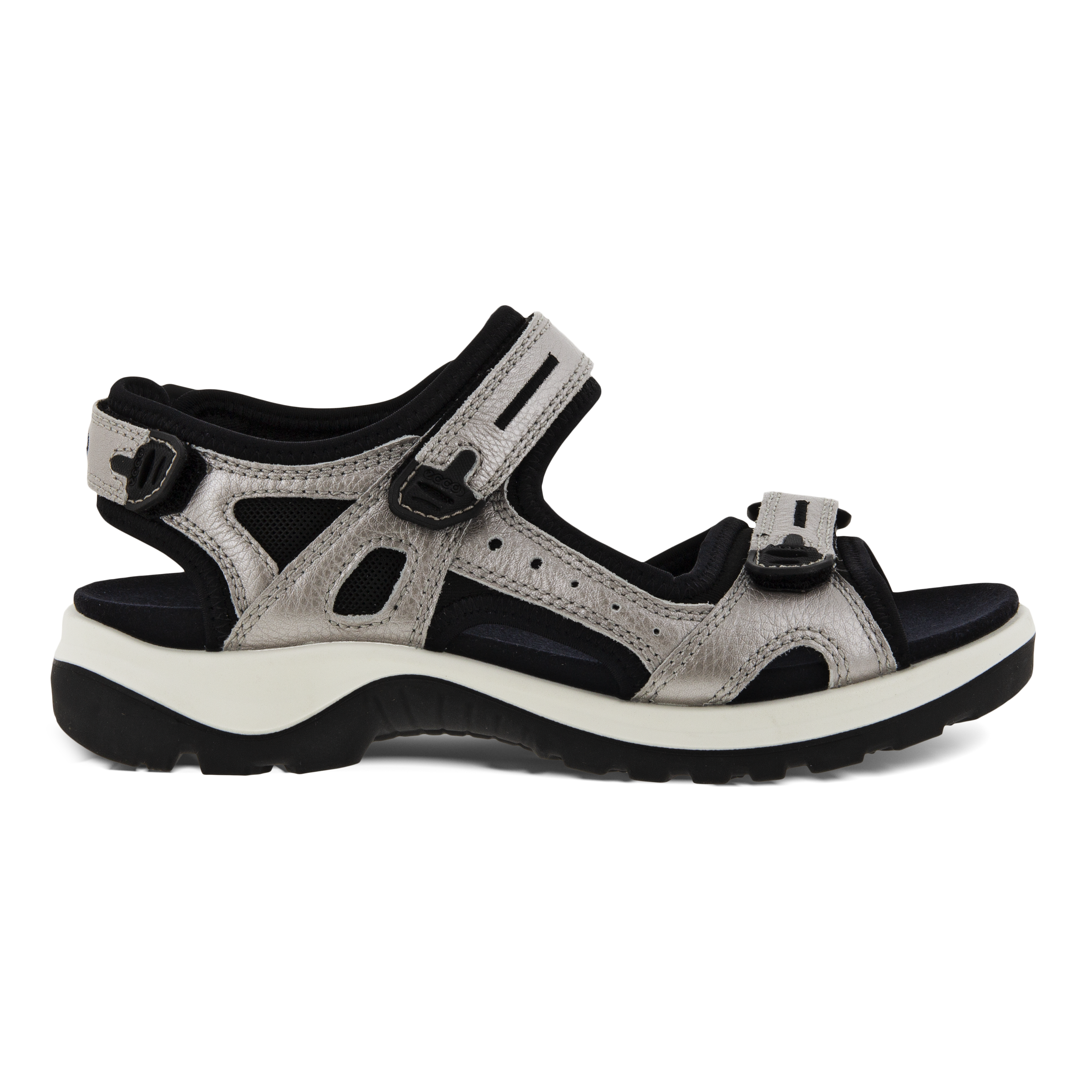 ECCO Offroad Upcycle Editions ウィメンズ レザーハイキングサンダル | メタリック
