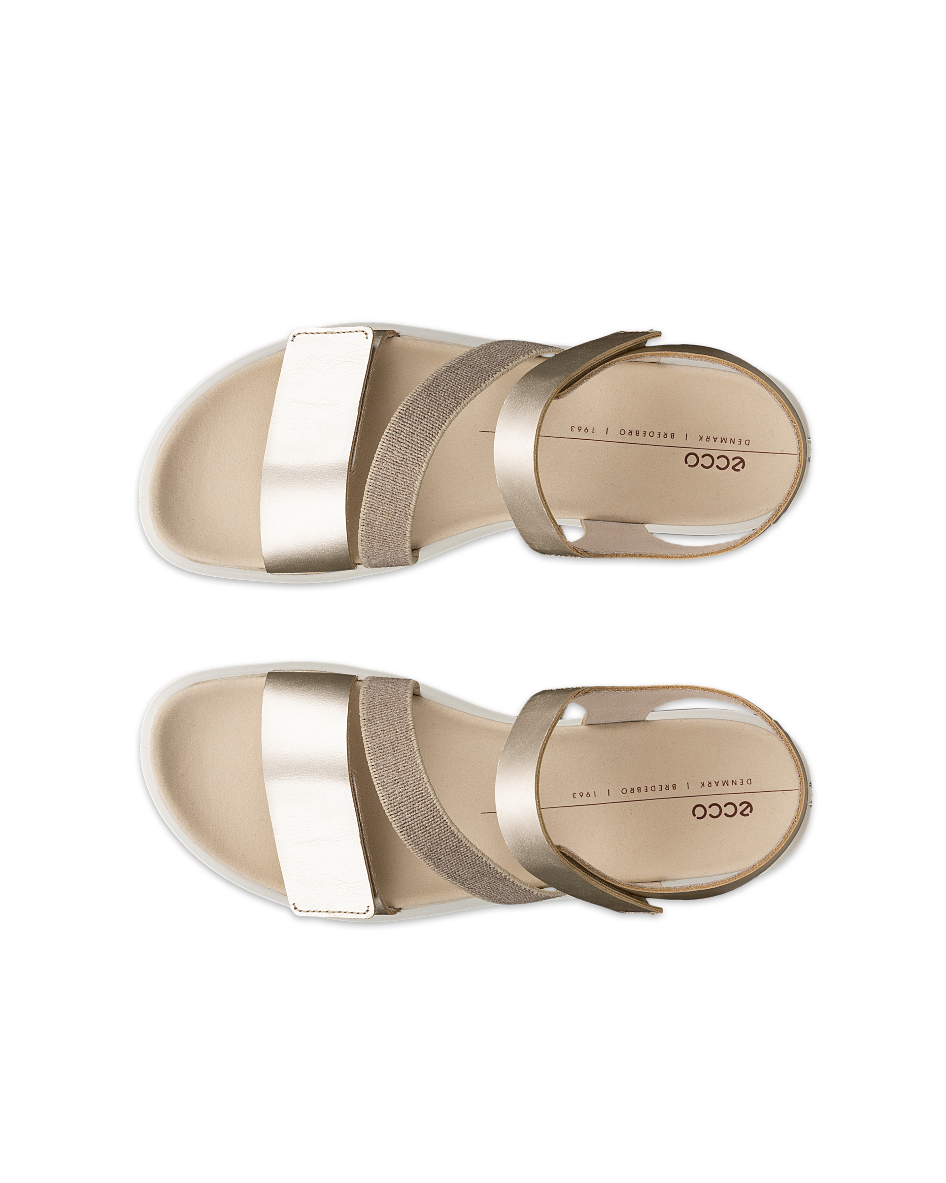 Women's ECCO® Flowt Leather Flat Sandal | Metallics